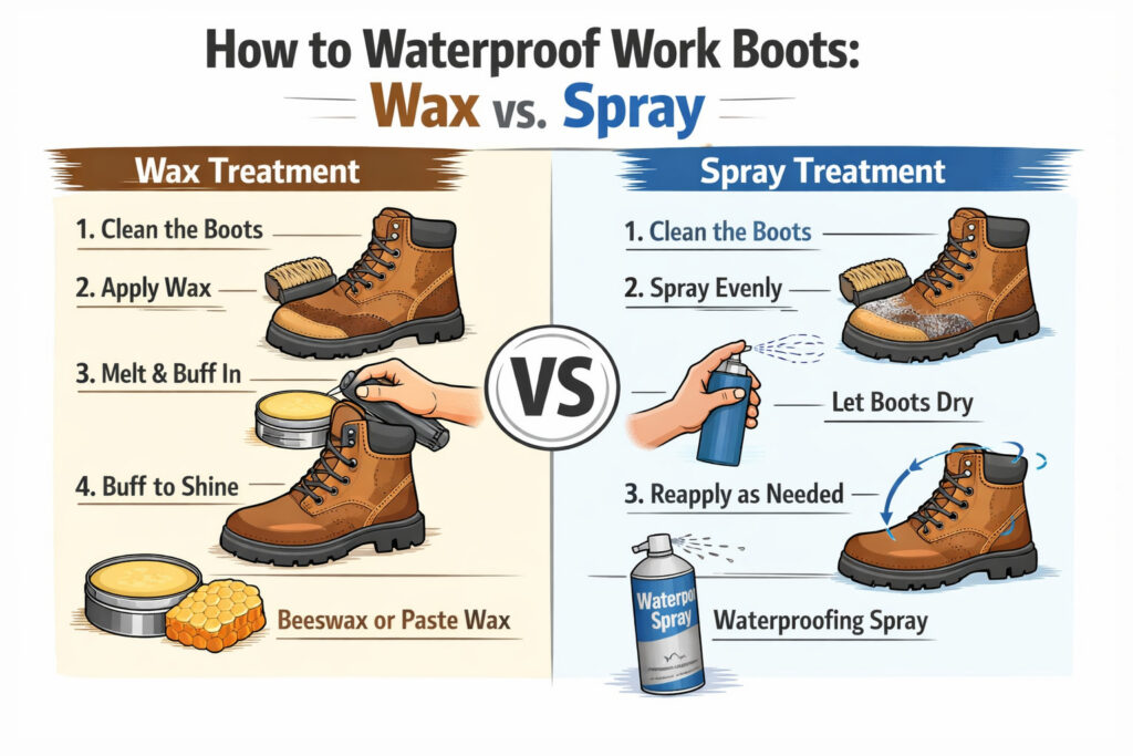 How to Waterproof Work Boots: Wax vs. Spray (The Complete Guide)