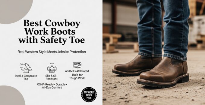 Best Cowboy Work Boots with Safety Toe (2026) - ASTM